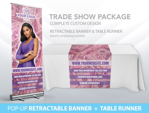 Custom Retractable Banner Table Runner Pop up Shop Pop up | Etsy