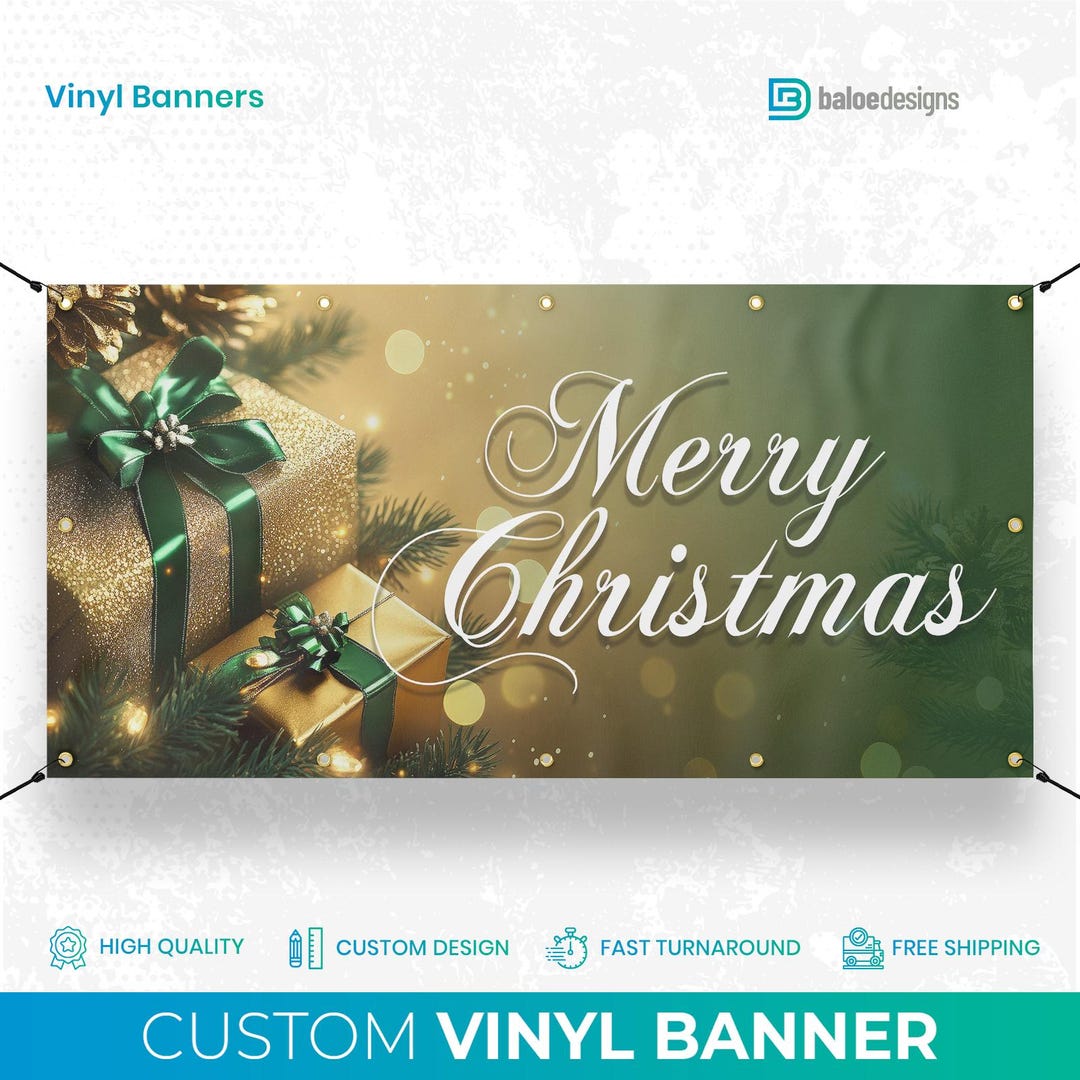 Christmas Vinyl Banner, Winter Outdoor Christmas Sign Banner, Christmas ...