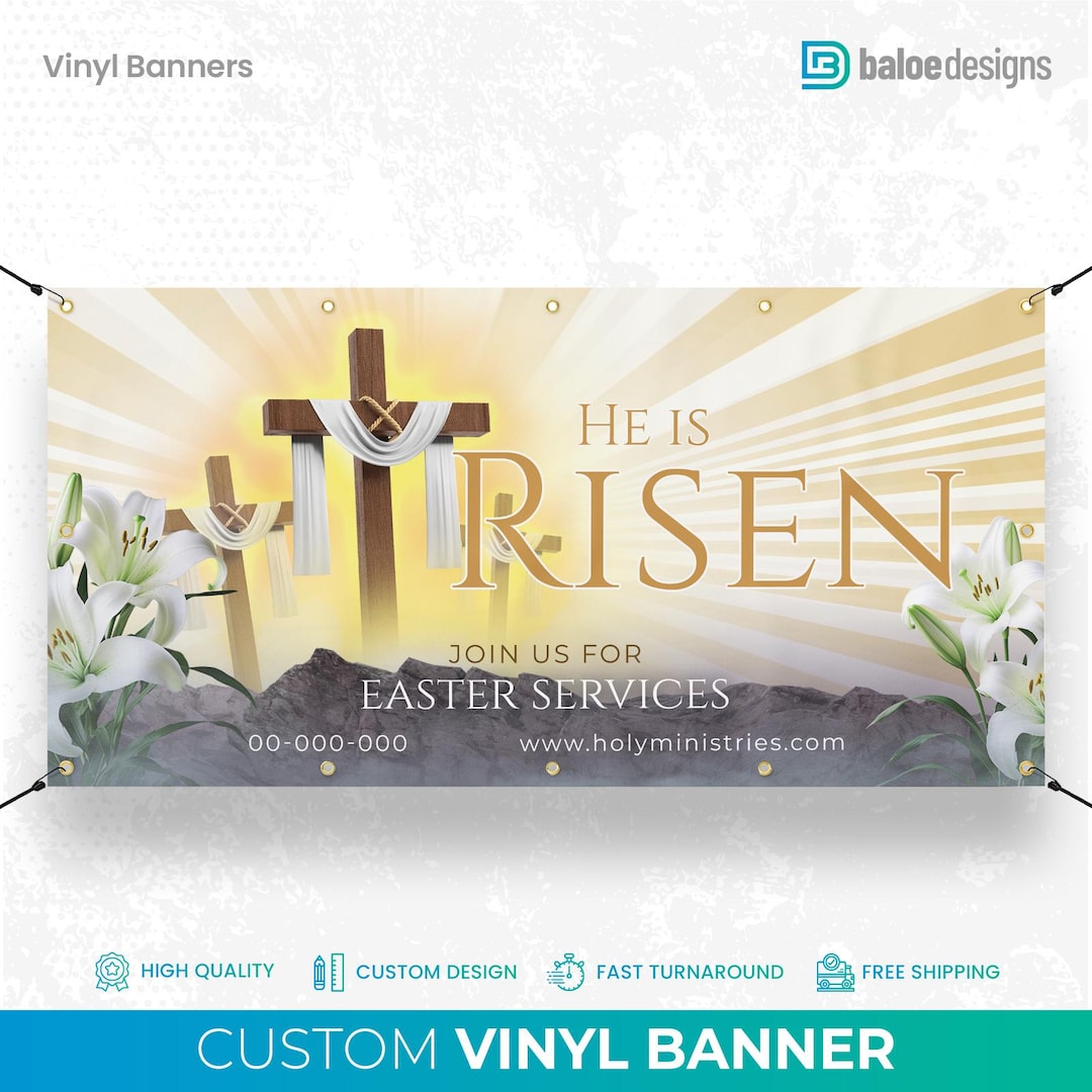 Custom Easter Services Church Banner, Custom Easter Church Banner ...