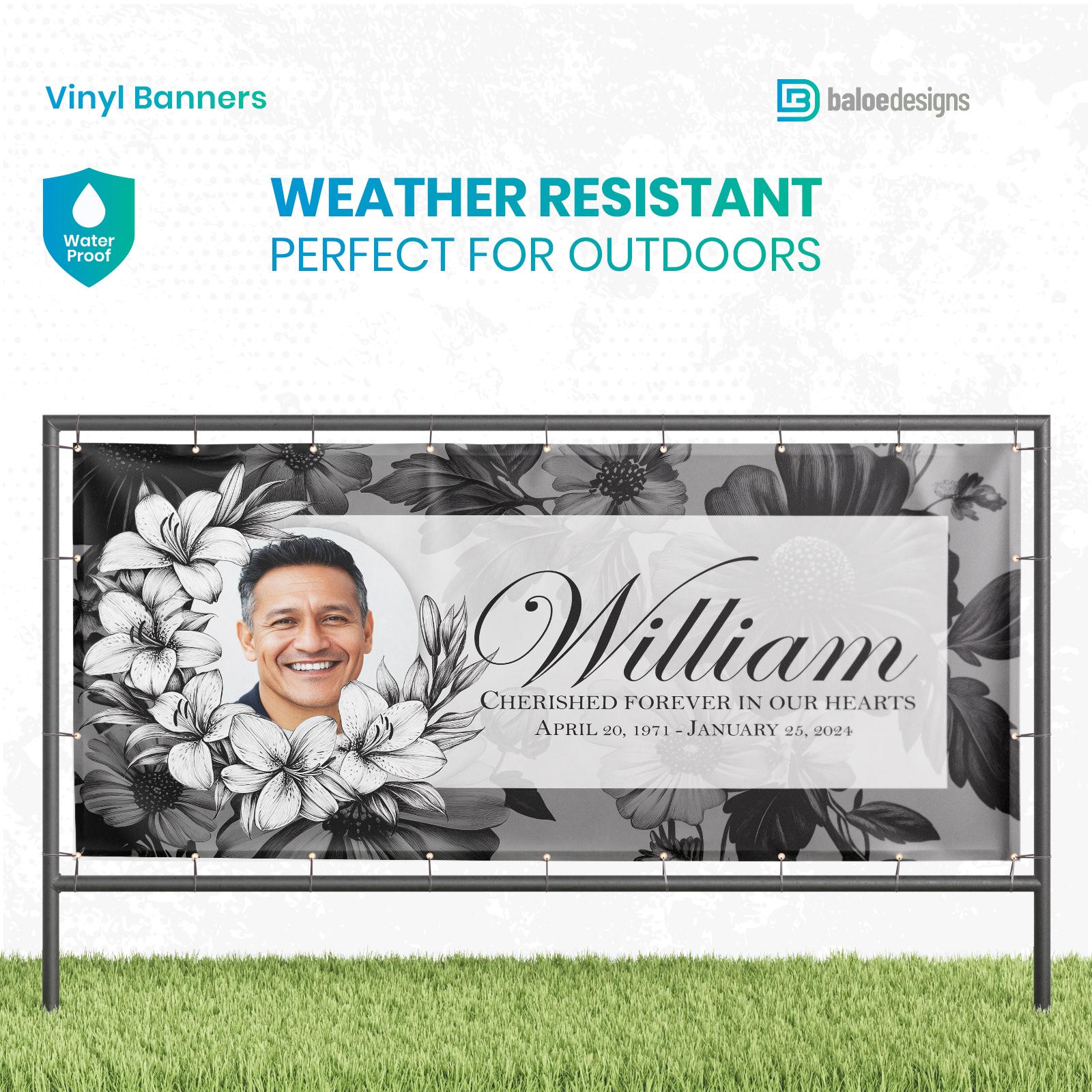 Custom Memorial Banner, Memorial in Loving Memory Sign, Funeral in ...