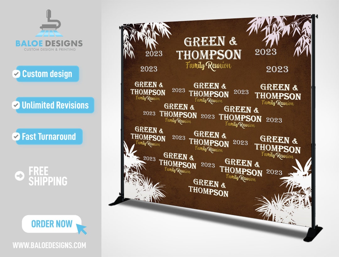 Family Reunion Backdrop, Backdrop Banner Family Reunion, Step & Repeat ...