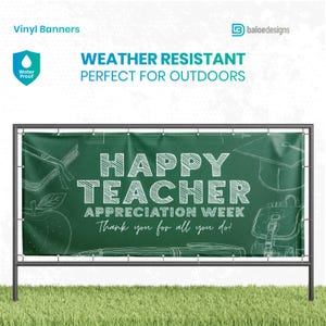 Teacher Appreciation Week Vinyl Banner, Thank You Teachers Decor ...