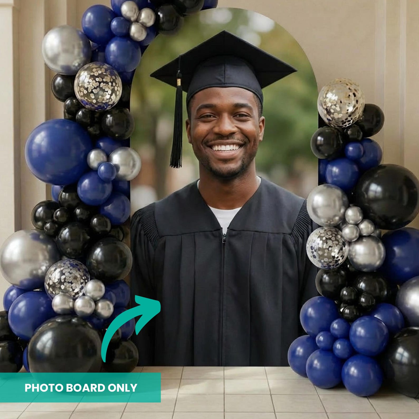 Graduation Backdrop Set, Arched Backdrop, Grad Photo Board, Books ...