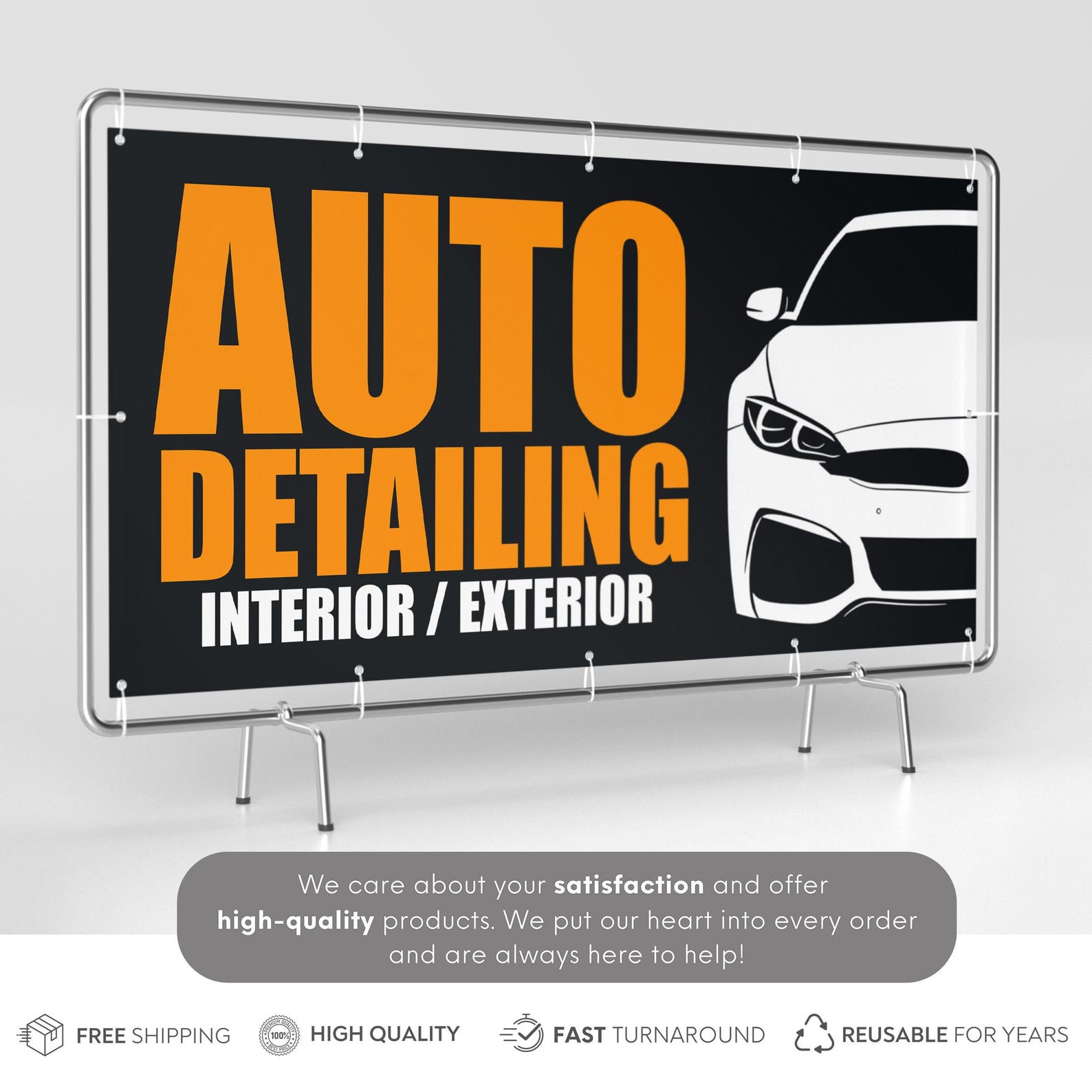 Auto Detailing Banner Sign, Custom Car Business Banner, 13 Oz Heavy ...
