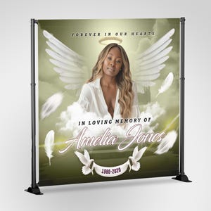 Backdrop Floor Decal, Memorial in Loving Memory Banner, Repass Backdrop ...