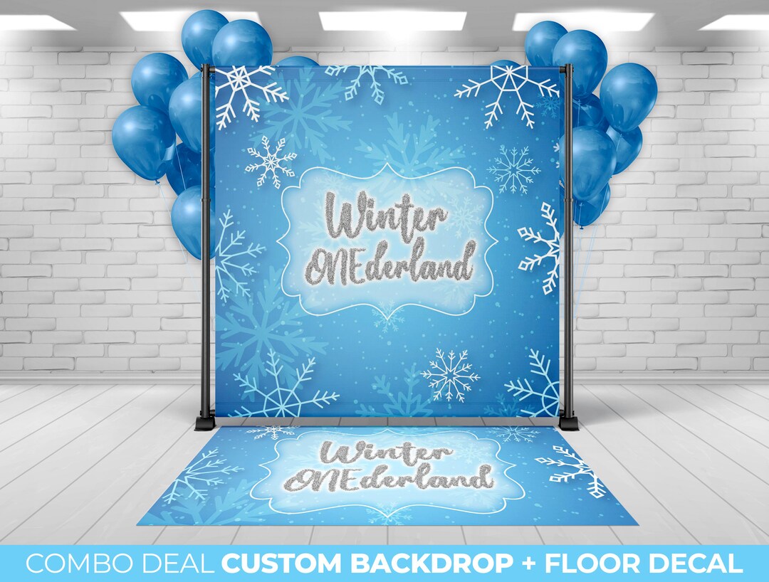 BACKDROP FLOOR DECAL, Winter Backdrop and Matching Floor Decal Birthday ...