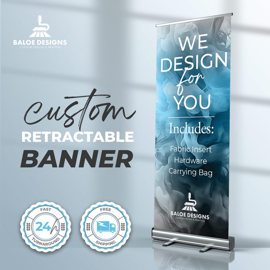 Retractable Banner, Custom Roll up Banner Stand, Personalized Pop up ...