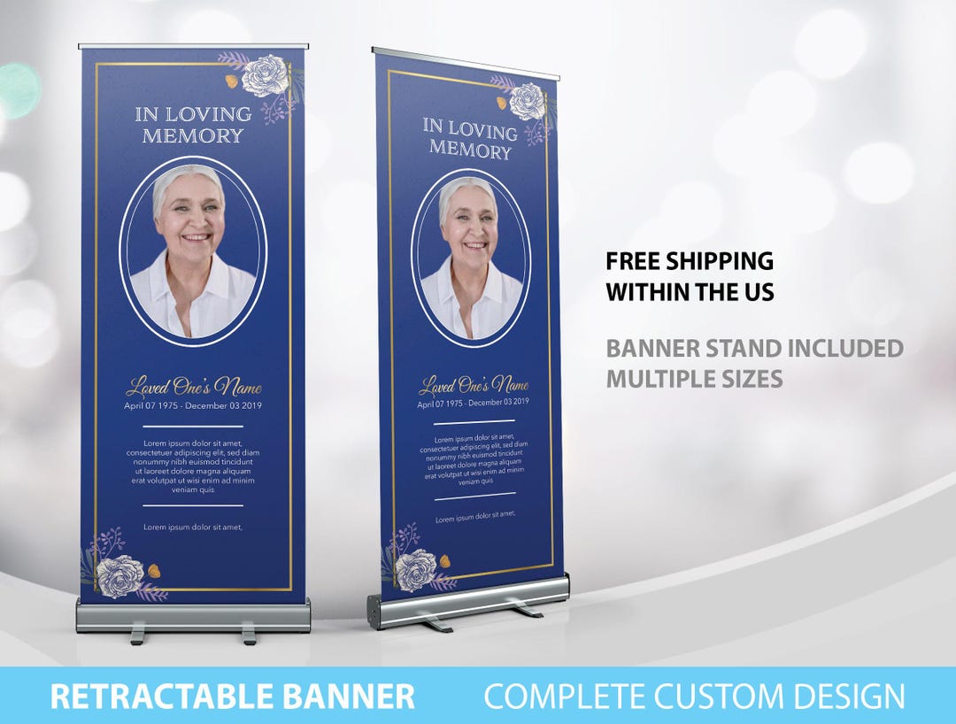 Retractable Banner, Memorial Sign, in Loving Memory Funeral Sign ...
