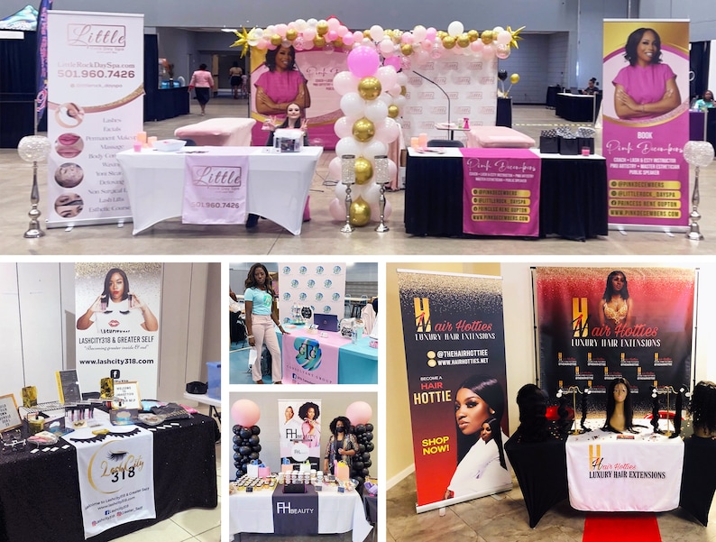 POP UP BUNDLE Custom Retractable Banner Backdrop Table - Etsy