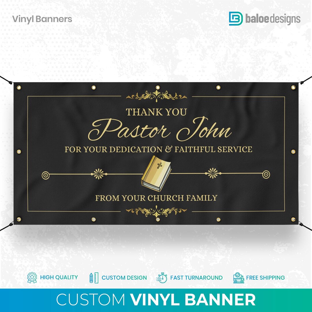Thank You Pastor Church Banner, Pastoral Appreciation Banner, Custom ...