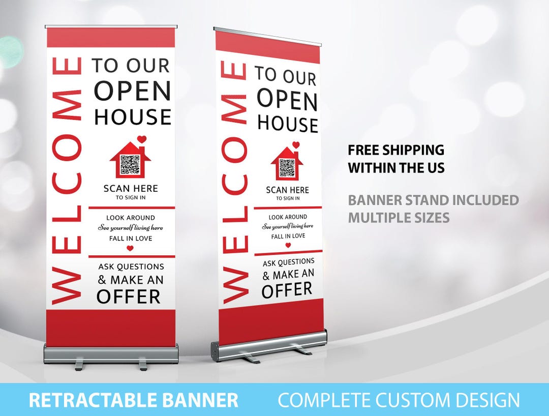 Open House, Real Estate Sign, Welcome Open House Sign, Retractable ...
