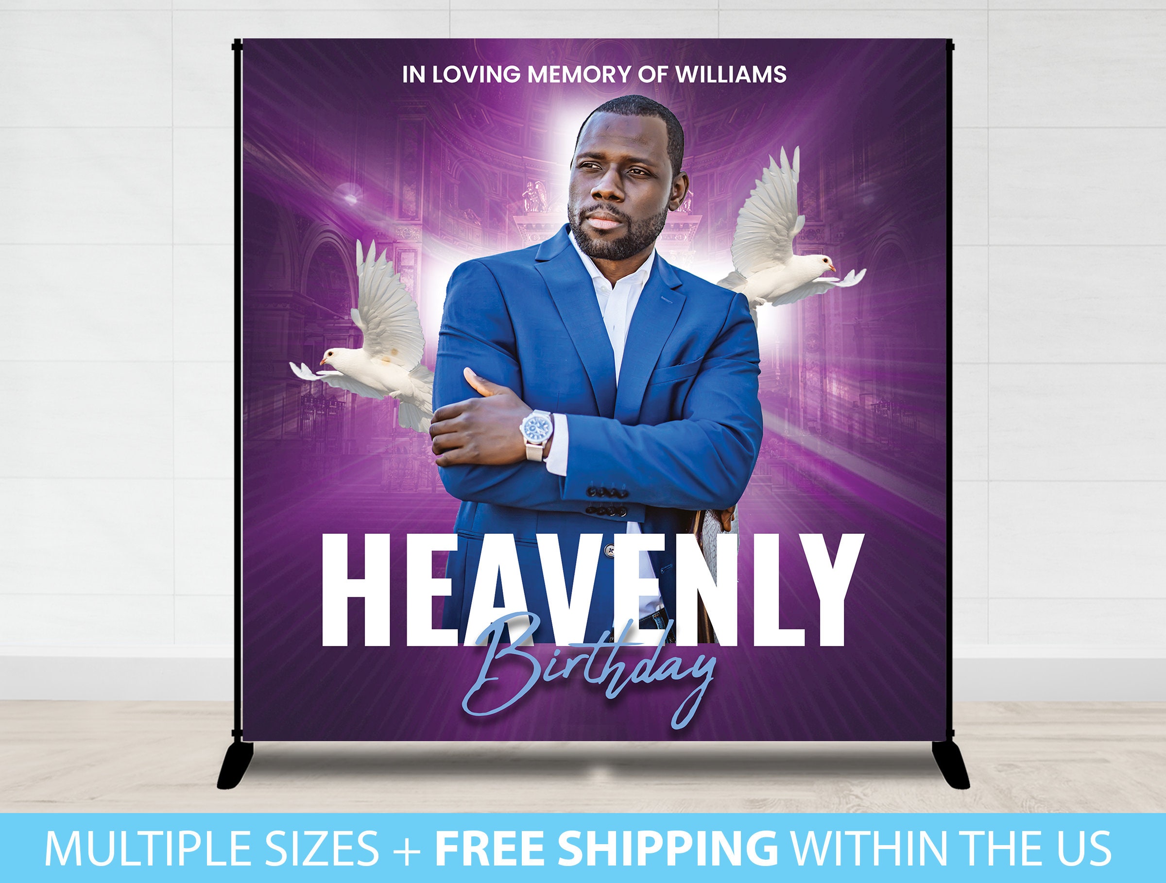 Memorial Backdrop Long Live Banner Heavenly Birthday Backdrop - Etsy