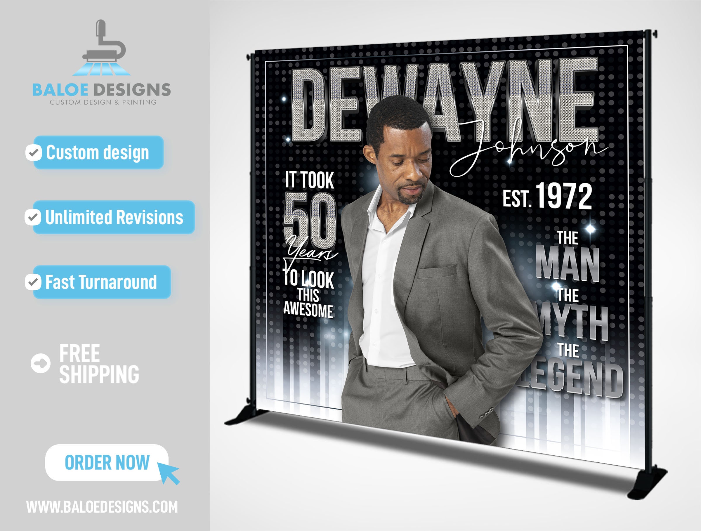 Custom Photo Birthday Backdrop Party Birthday Party Backdrop - Etsy