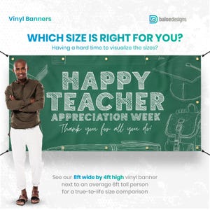 Teacher Appreciation Week Vinyl Banner, Thank You Teachers Decor ...