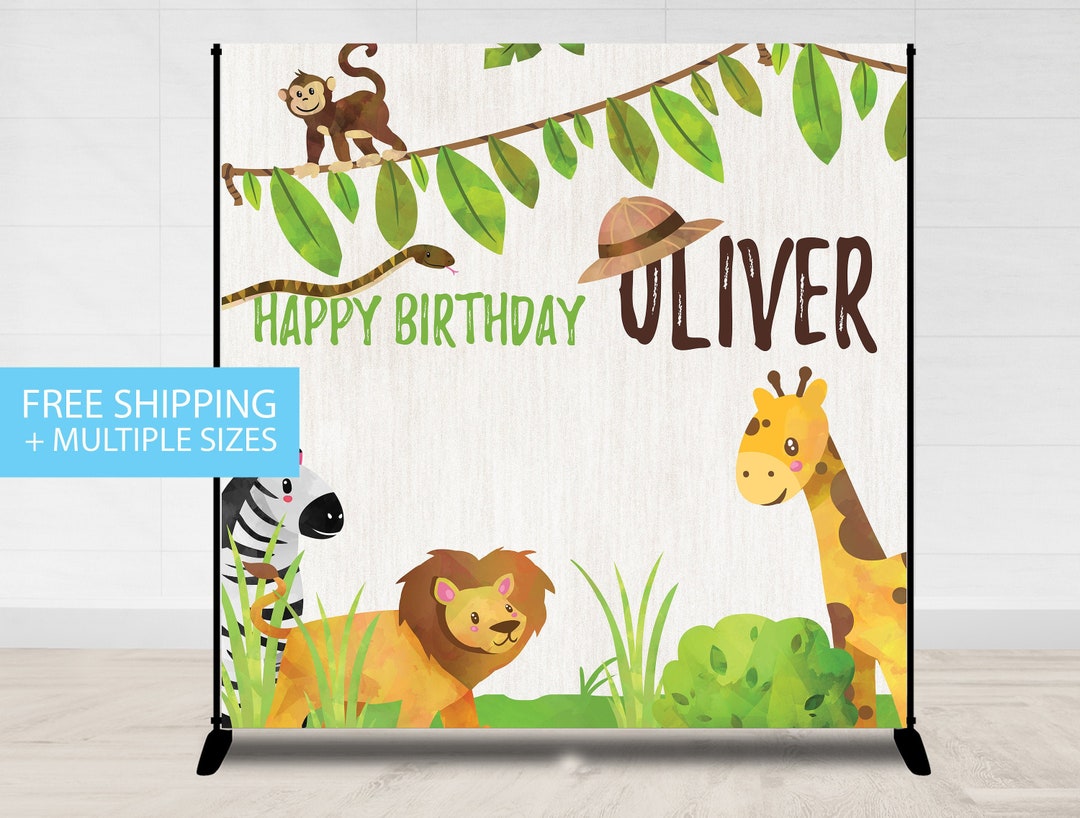 Step and Repeat Safari Birthday Backdrop Banner Safari - Etsy