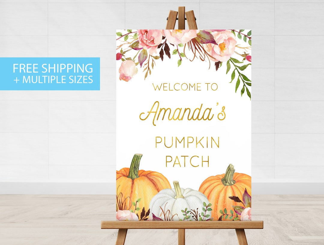 PUMPKIN PATCH Welcome Sign, Birthday Pumpkin Welcome Sign, Pumpkin ...