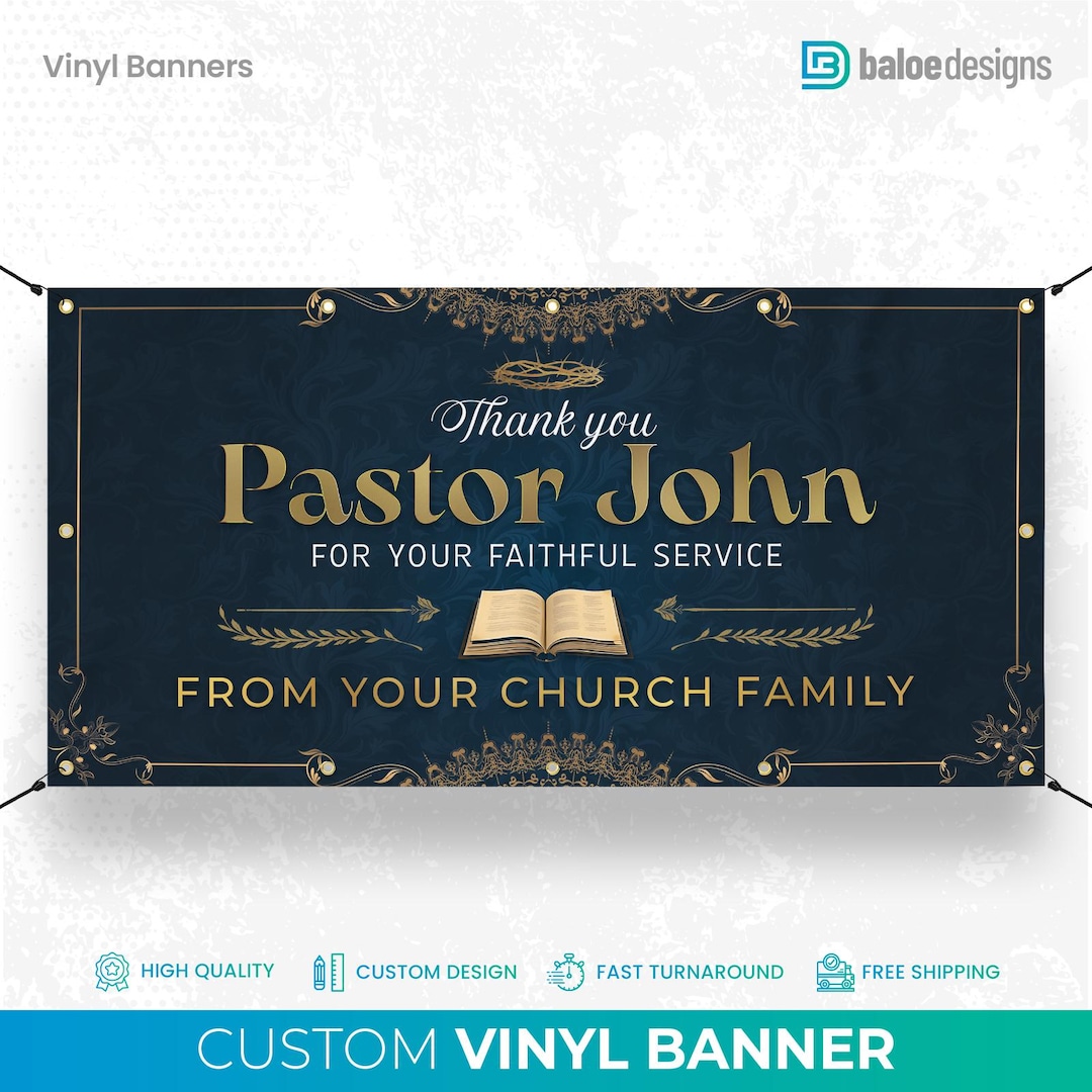 Custom Pastor Church Banner, Pastoral Appreciation Banner, Custom ...