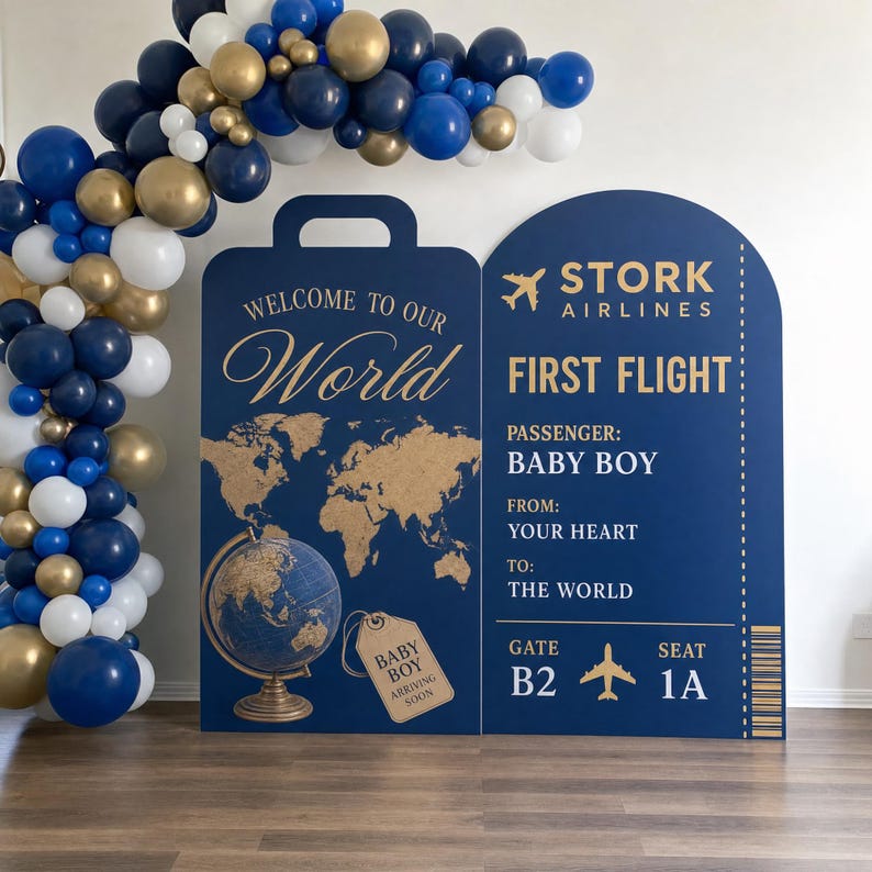 Travel Baby Shower Display, Airline Party Decor Bundle, Airplane Party ...