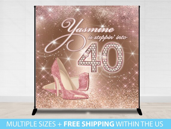 40th Birthday Step and Repeat Stepping Into 40 Birthday | Etsy