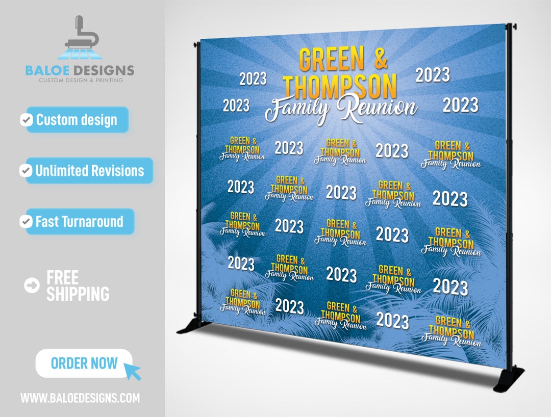 Family Reunion Backdrop, Backdrop Banner Family Reunion, Step & Repeat ...