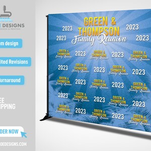 Family Reunion Backdrop, Backdrop Banner Family Reunion, Step & Repeat ...