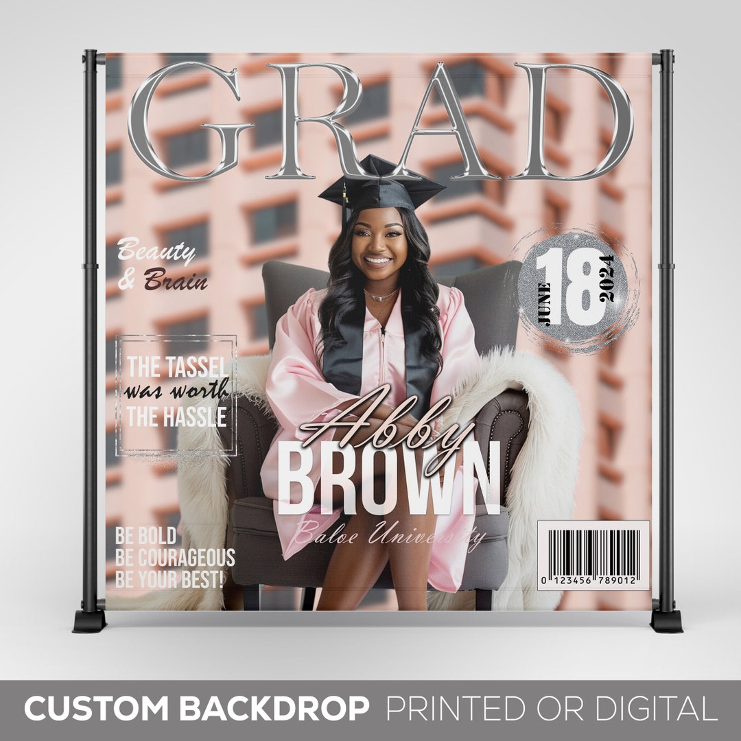 Graduation Backdrop, Custom Magazine Backdrop Banner, Personalized ...