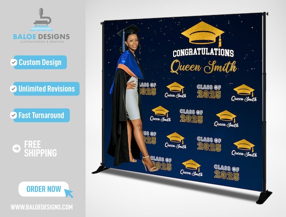 Graduation Backdrop Graduation Banner Graduation Party Prom - Etsy