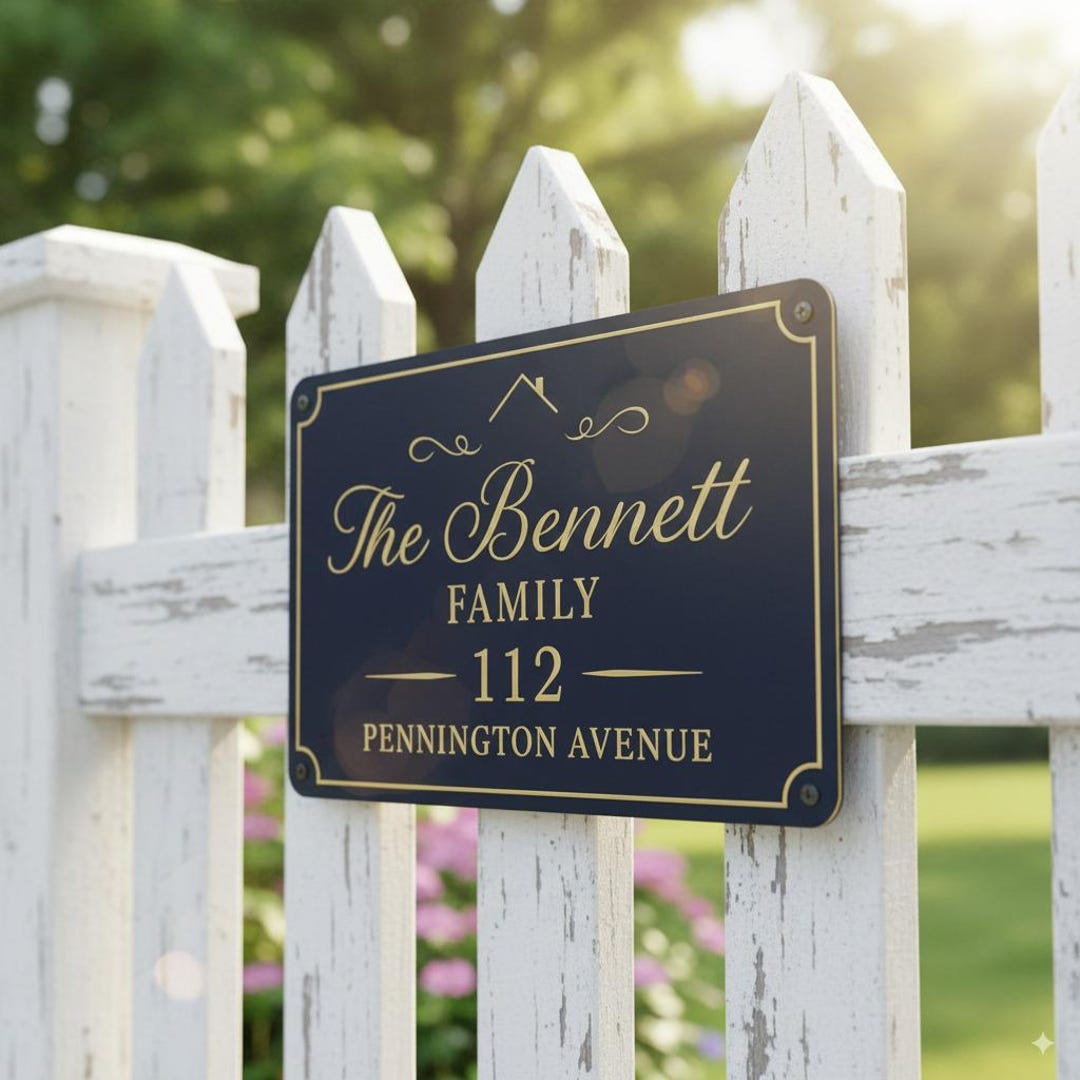 Custom Outdoor Entrance Sign, Gate Entrance Address, House Plaque ...