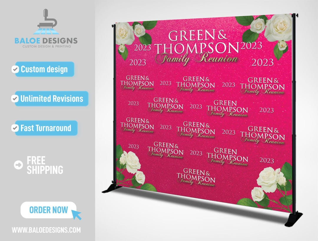 Family Reunion Backdrop, Backdrop Banner Family Reunion, Step & Repeat ...