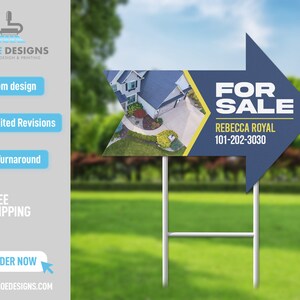 Real Estate Yard Sign, Arrow Yard Sign, Real Estate Yard Signs, Realtor ...