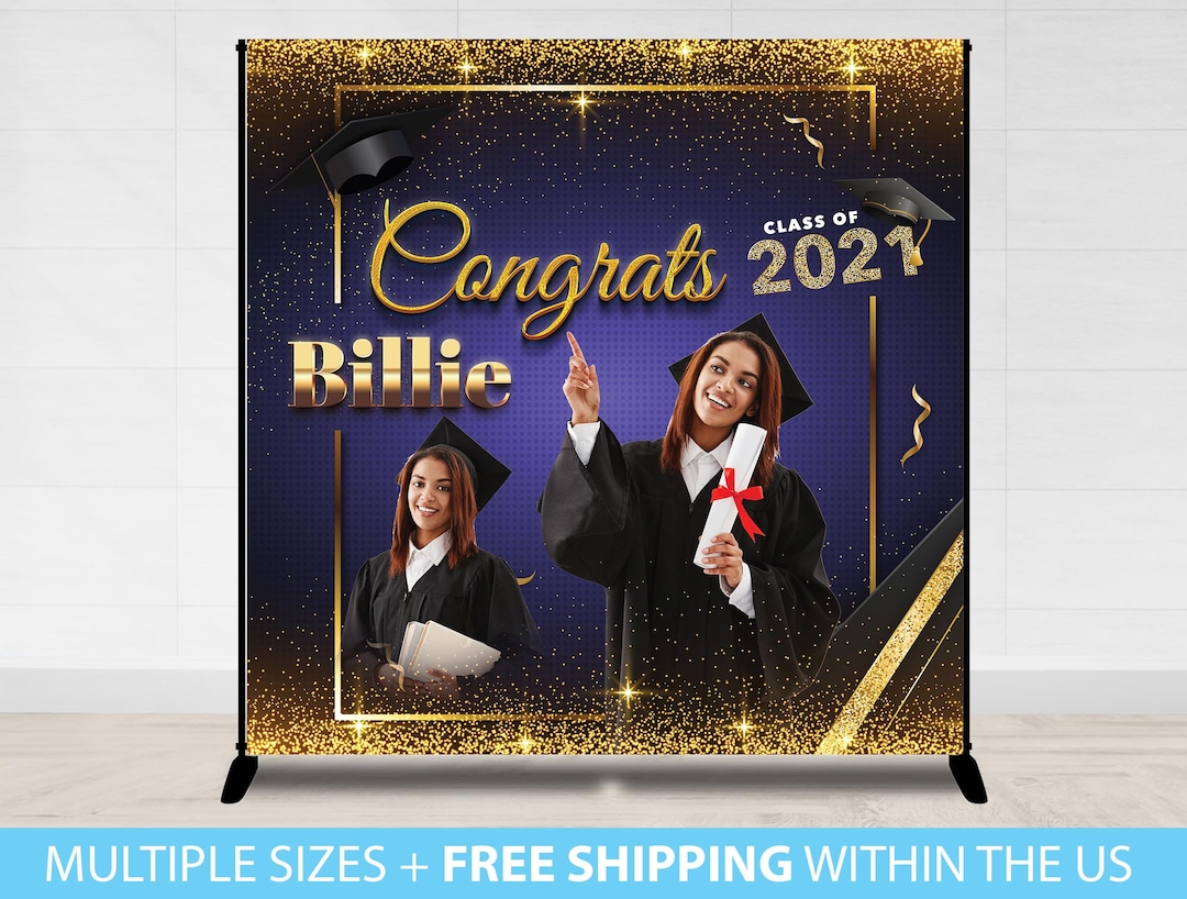 Graduation Backdrop Banner, Graduation Step and Repeat, Prom Backdrop ...