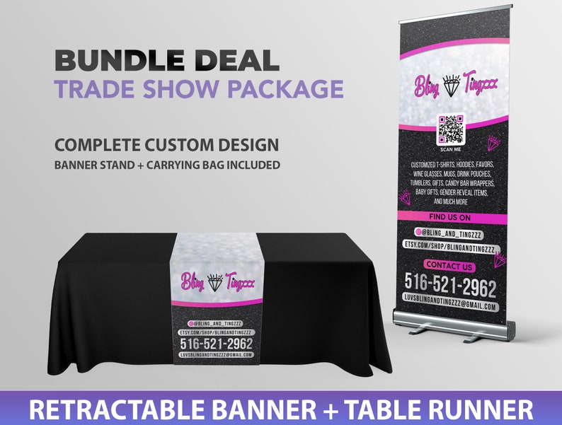 Custom Retractable Banner Table Runner Pop up Shop Event - Etsy