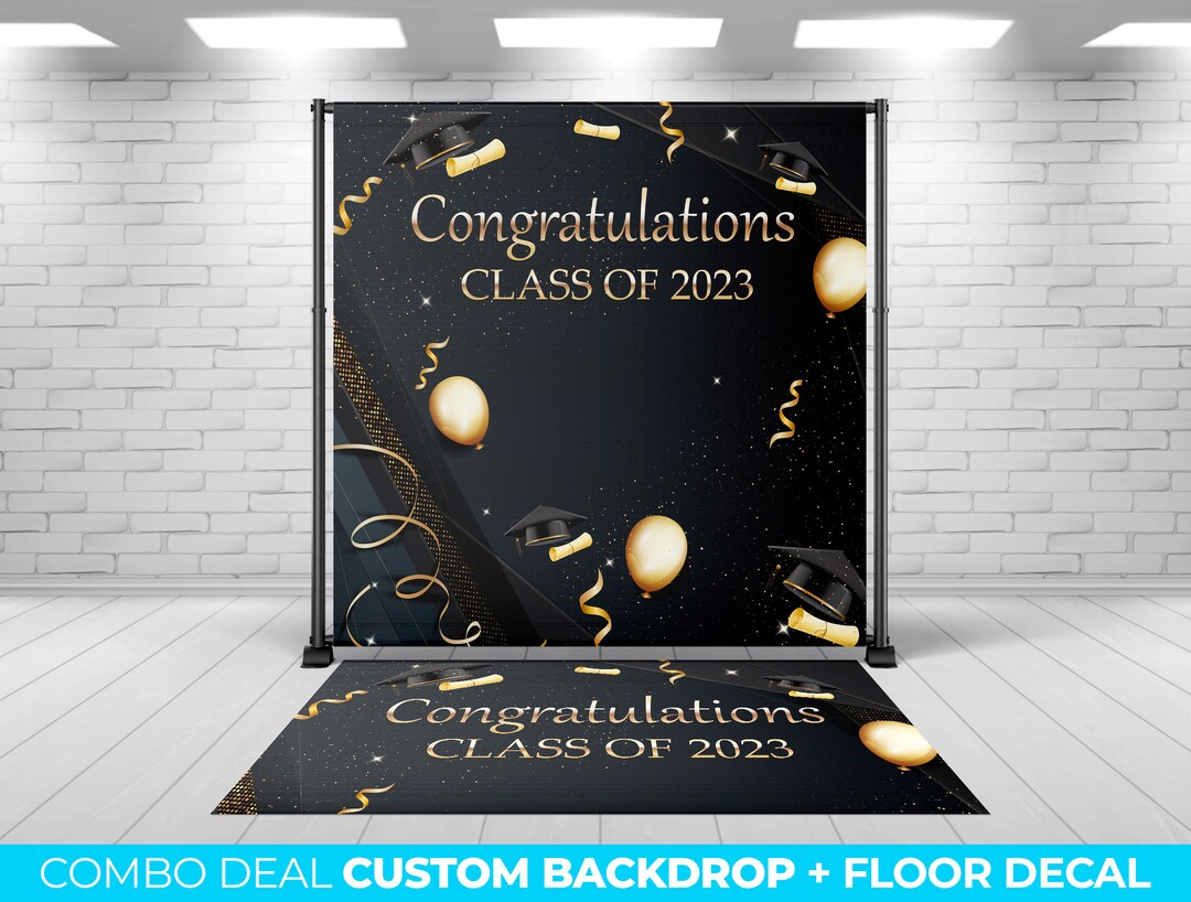 Backdrop Floor Decal Graduation Custom Backdrop And Matching Floor