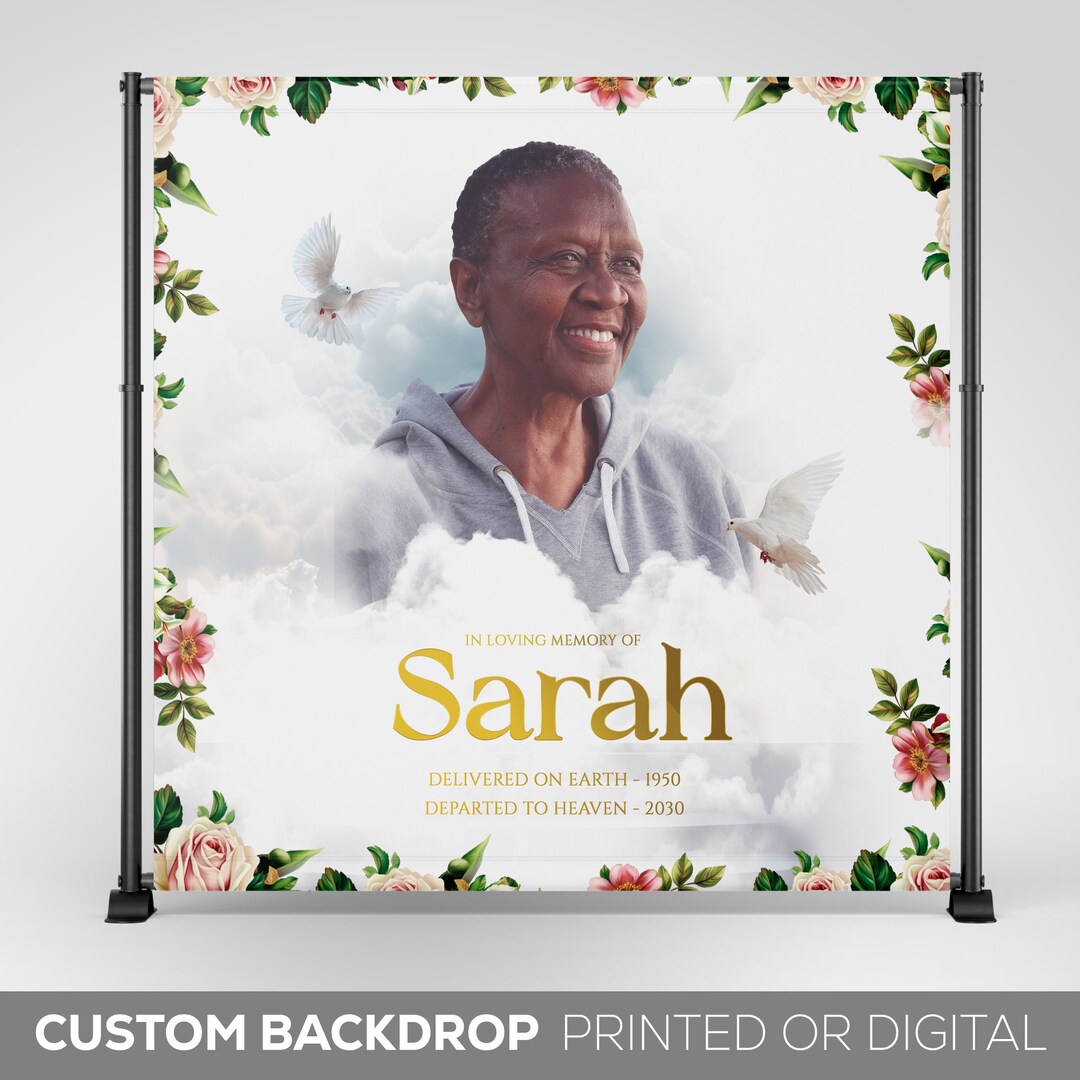 Memorial Backdrop, in Loving Memory Banner, Repass Backdrop, Funeral ...