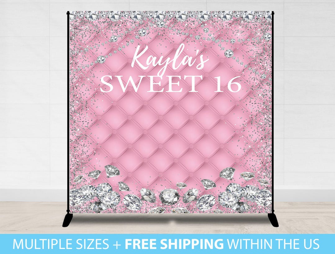Sweet 16, Step and Repeat, 8X8 Photo Booth Backdrop, Sweet 16 Banner ...