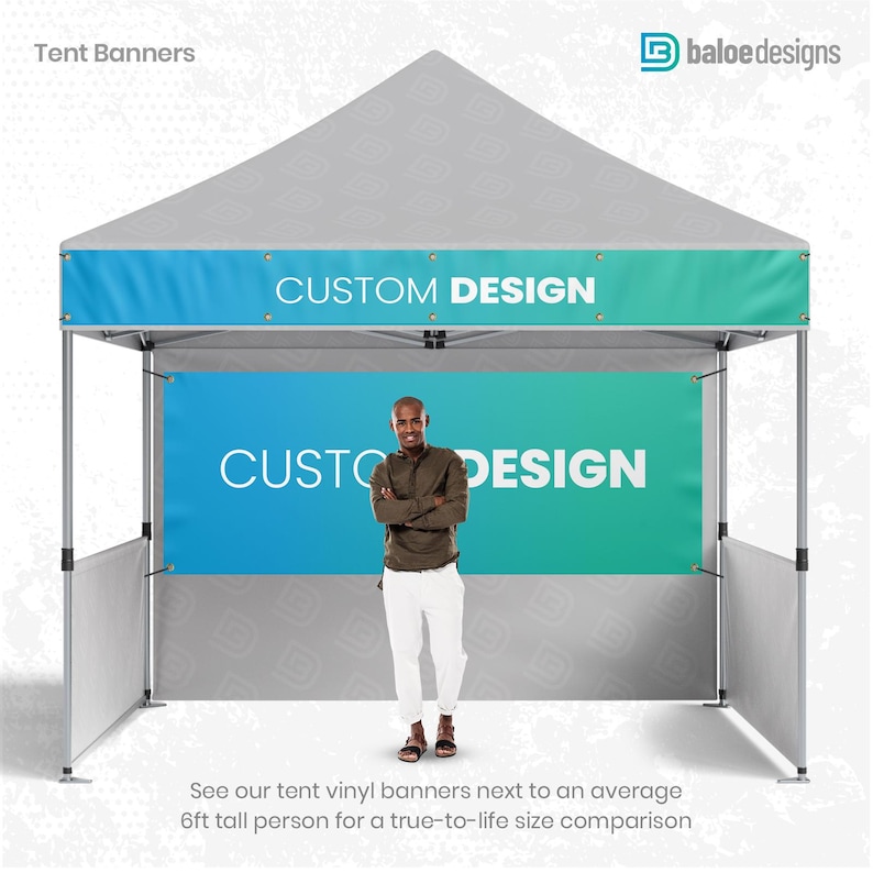 TWO Custom Tent Banners, Outside Vinyl 10x10 Tent Banner, Front & Back ...