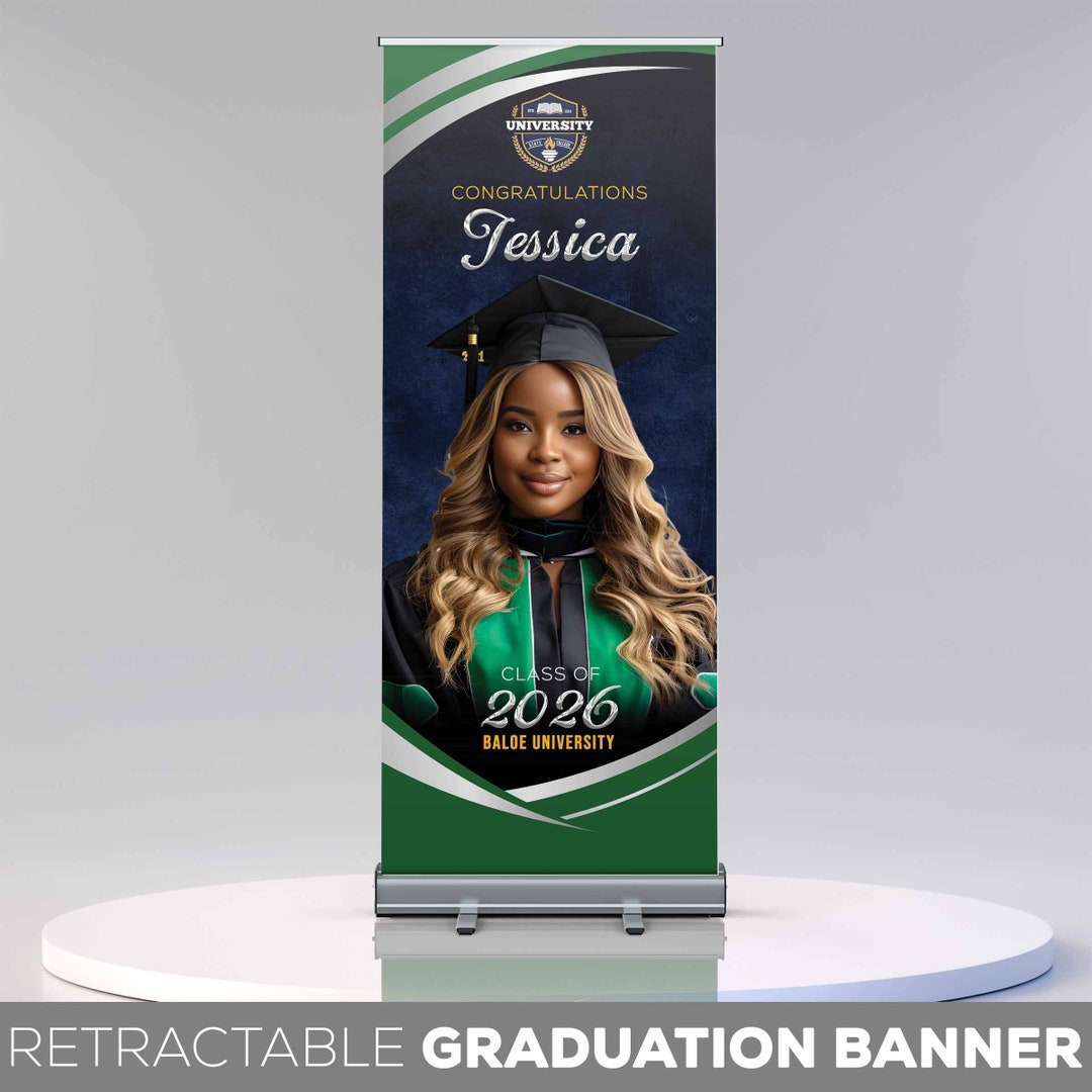 Graduation Banner, Prom Banner, Custom Retractable Banner, Roll up ...