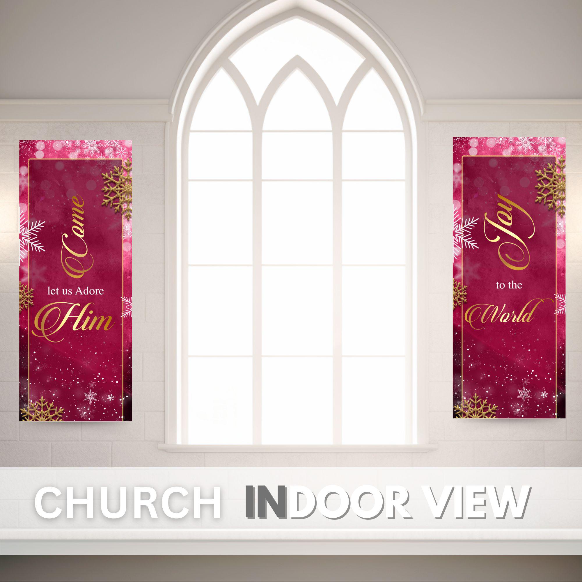 Winter Church Banners, Set of 4 Church Banners, Sanctuary Banners ...