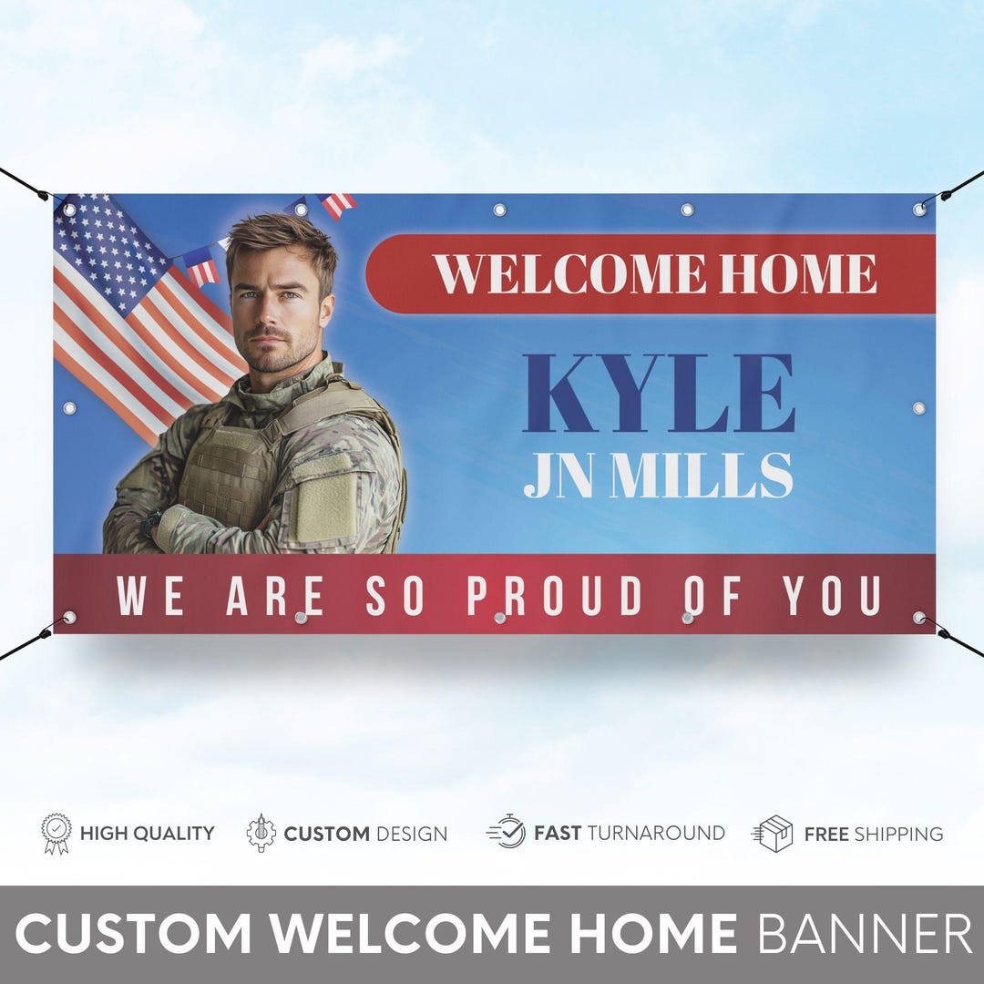 Welcome Home Military Banner, Custom Military Banner, Deployment ...