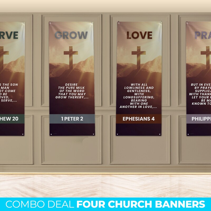 Church Banner Set of 4 - Etsy