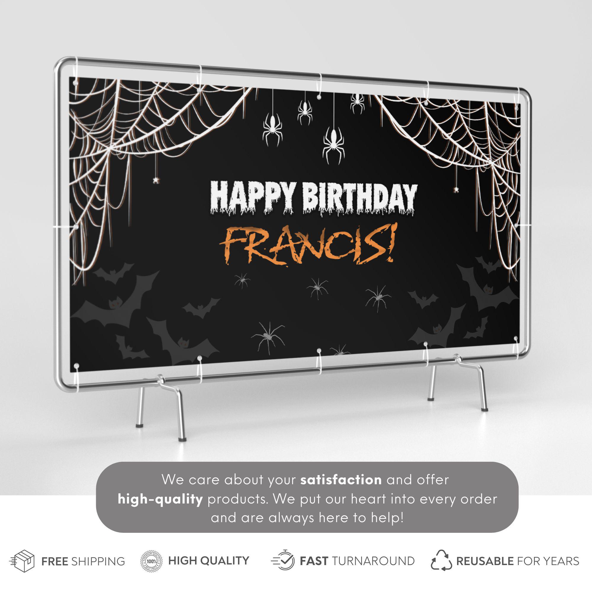 Custom Halloween Birthday Banner, Birthday Spooky Halloween, Spooky ...