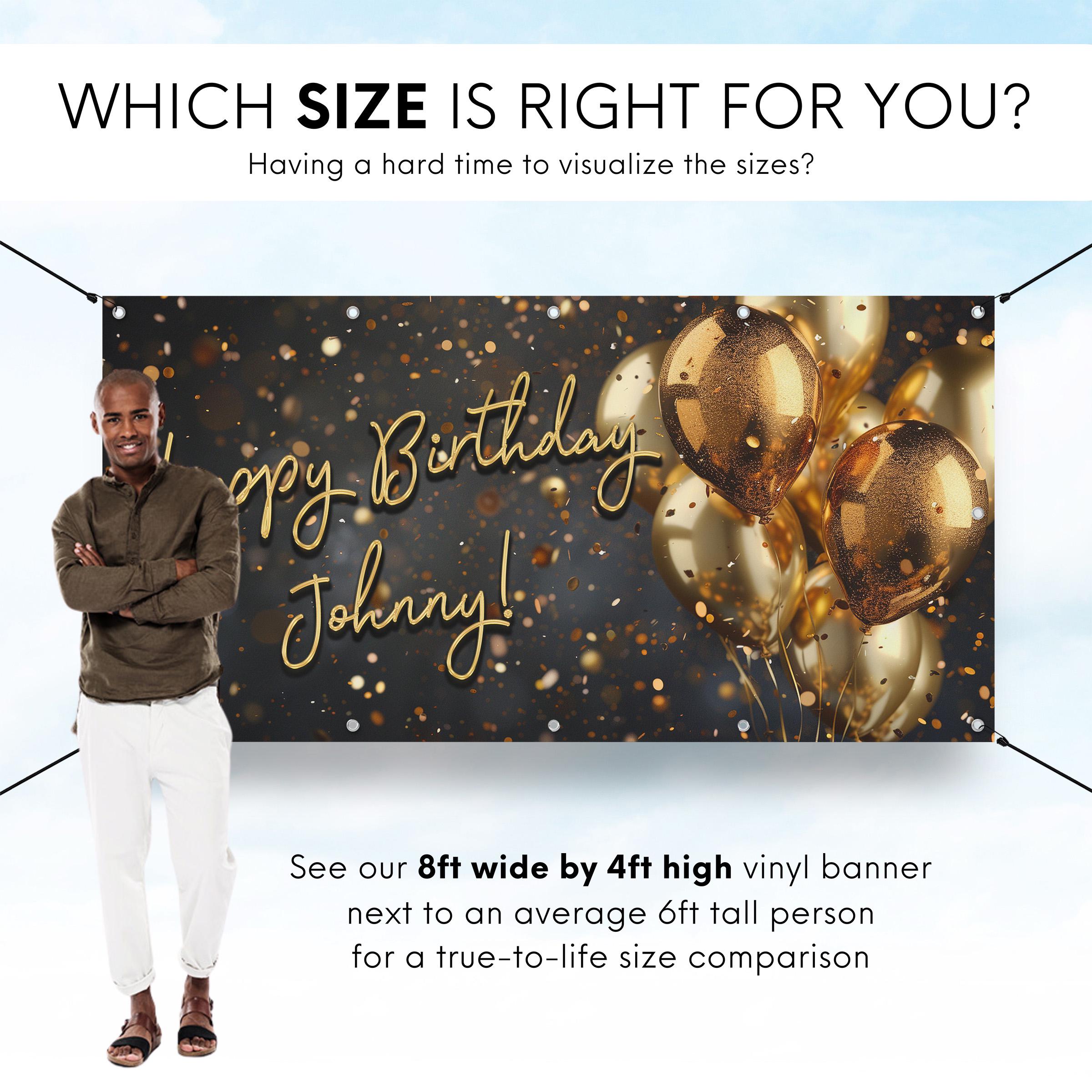 Custom Birthday Banner, Birthday Decor Backdrop Decorations Vinyl ...