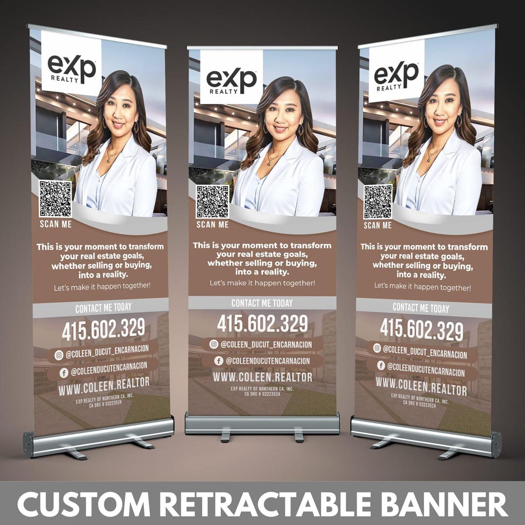 Retractable Banner, Custom Roll up Banner Stand, Personalized Pop up Banner, Business Sign ...