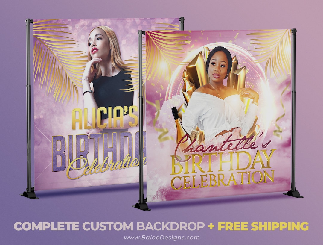 Custom Photo Birthday Backdrop, Man Custom Birthday Party Backdrop ...