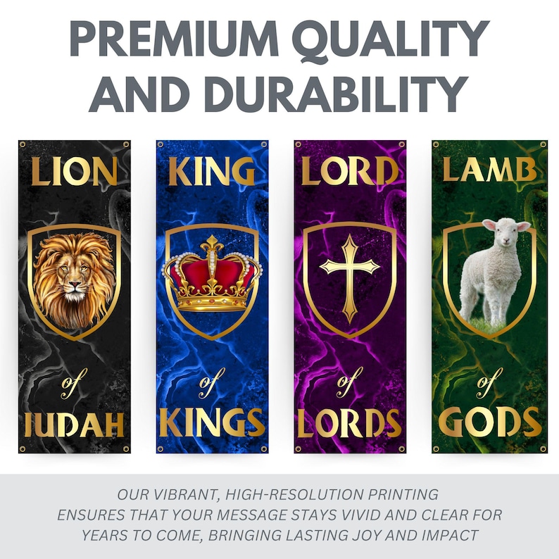 Set of 4 Church Banners, Sanctuary Banners, Mission Worship, Church ...