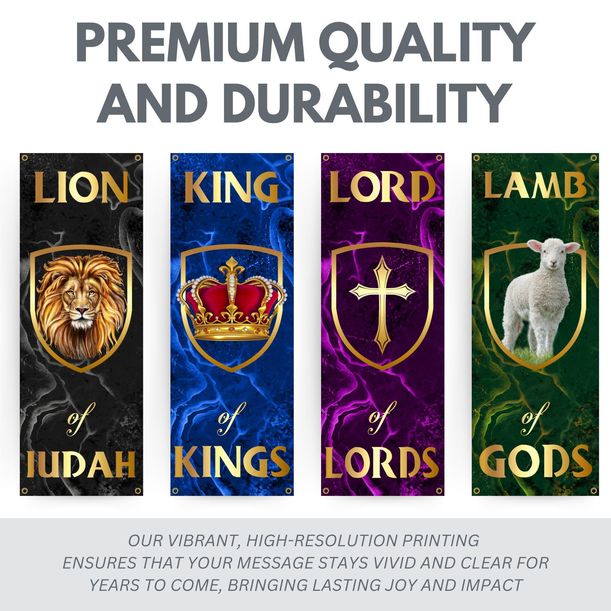 Set of 4 Church Banners, Sanctuary Banners, Mission Worship, Church ...