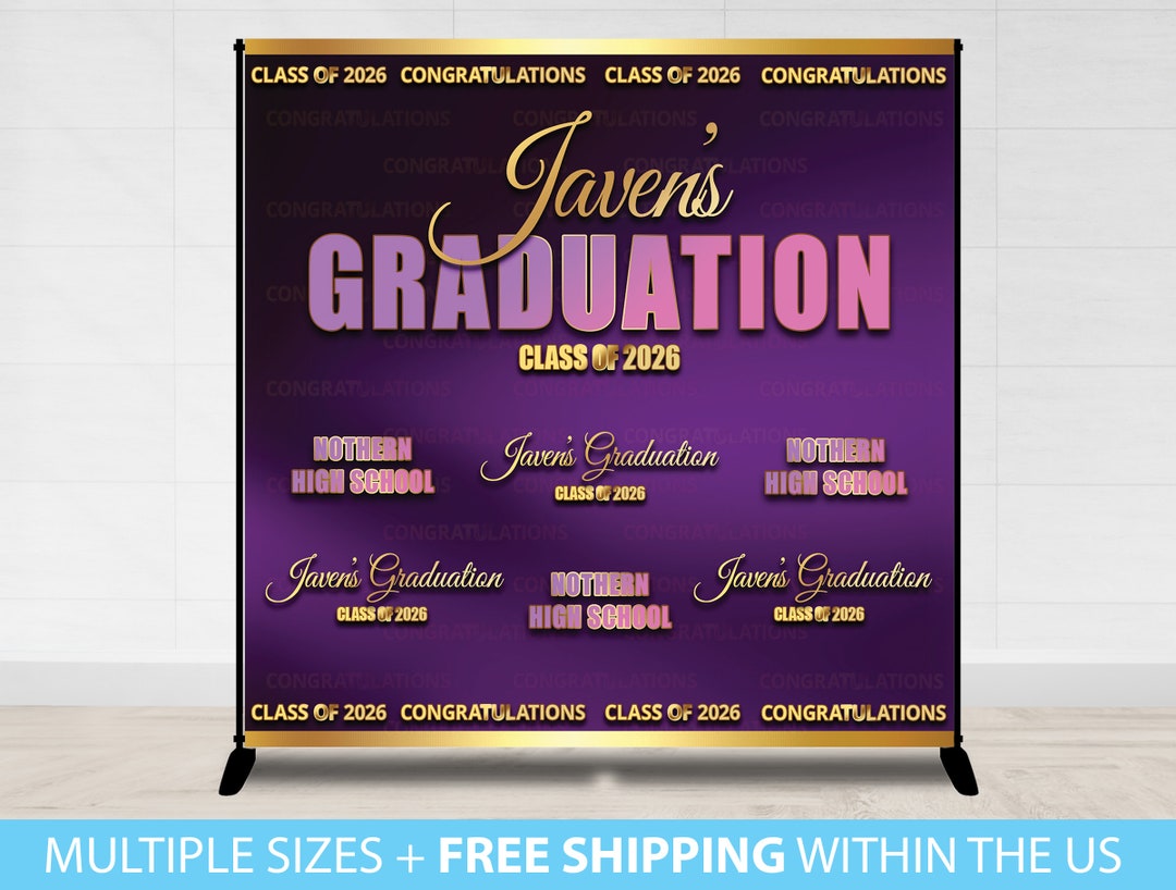 Graduation Backdrop, Custom Graduation Step and Repeat Backdrop, Class ...