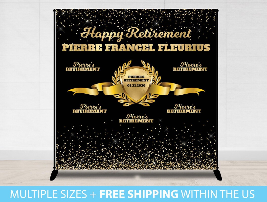 Retirement Backdrop Banner, Retirement Party Step and Repeat Backdrop ...