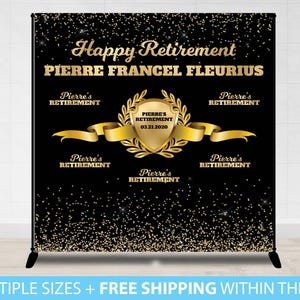 Retirement Backdrop Banner, Retirement Party Step and Repeat Backdrop ...
