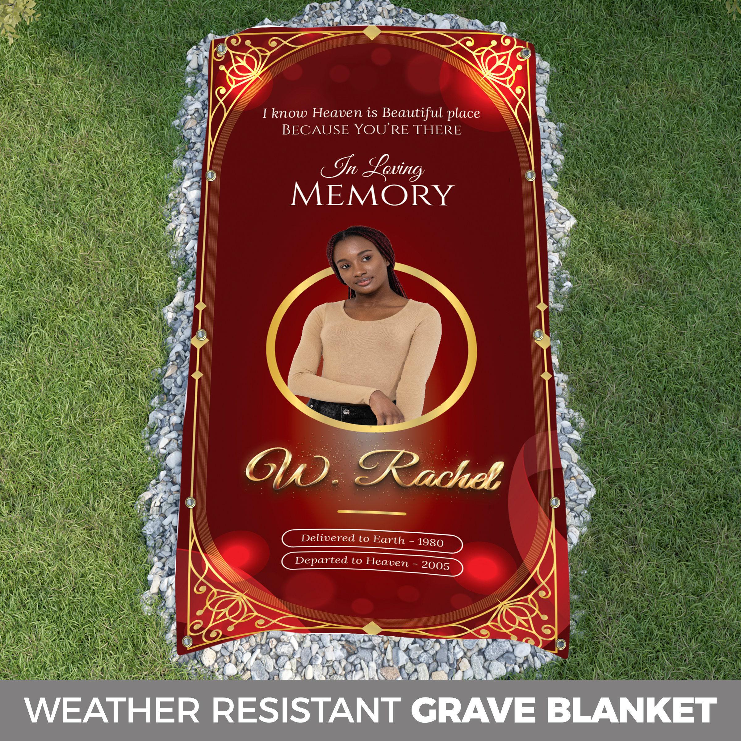 Custom Grave Blanket, Custom Memorial Grave Blanket, in Loving Memory ...